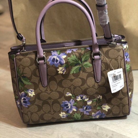 Coach | Bags | Coach Surrey Carryall In Signature Canvas W Lily | Poshmark